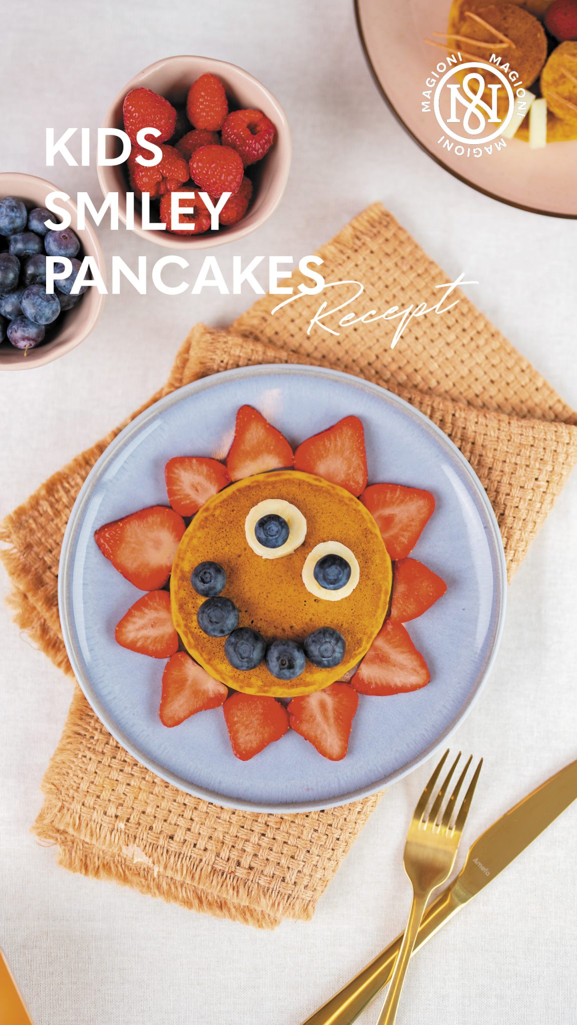 Kids smiley pancakes - Magioni